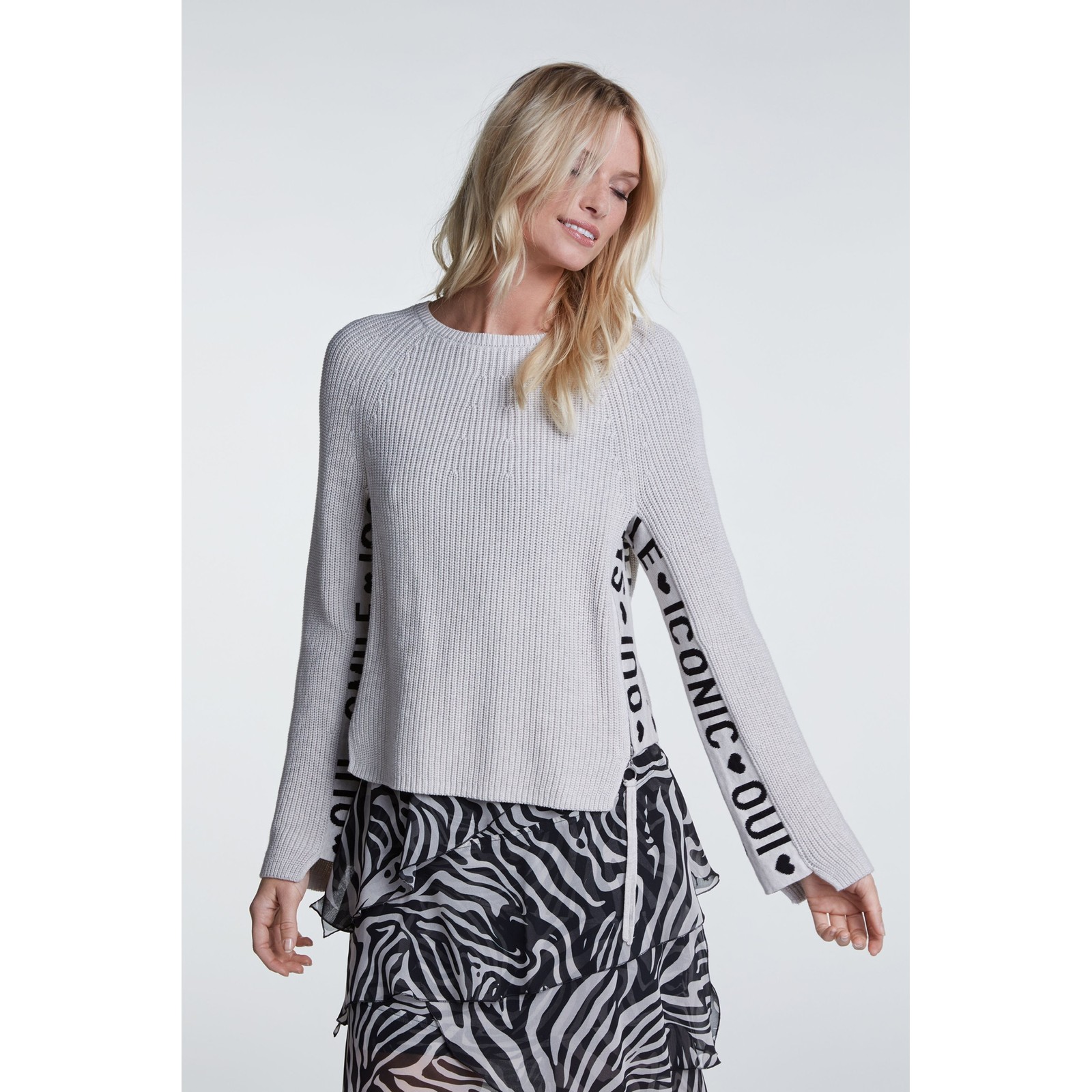 Oui Iconic Jumper in Stone