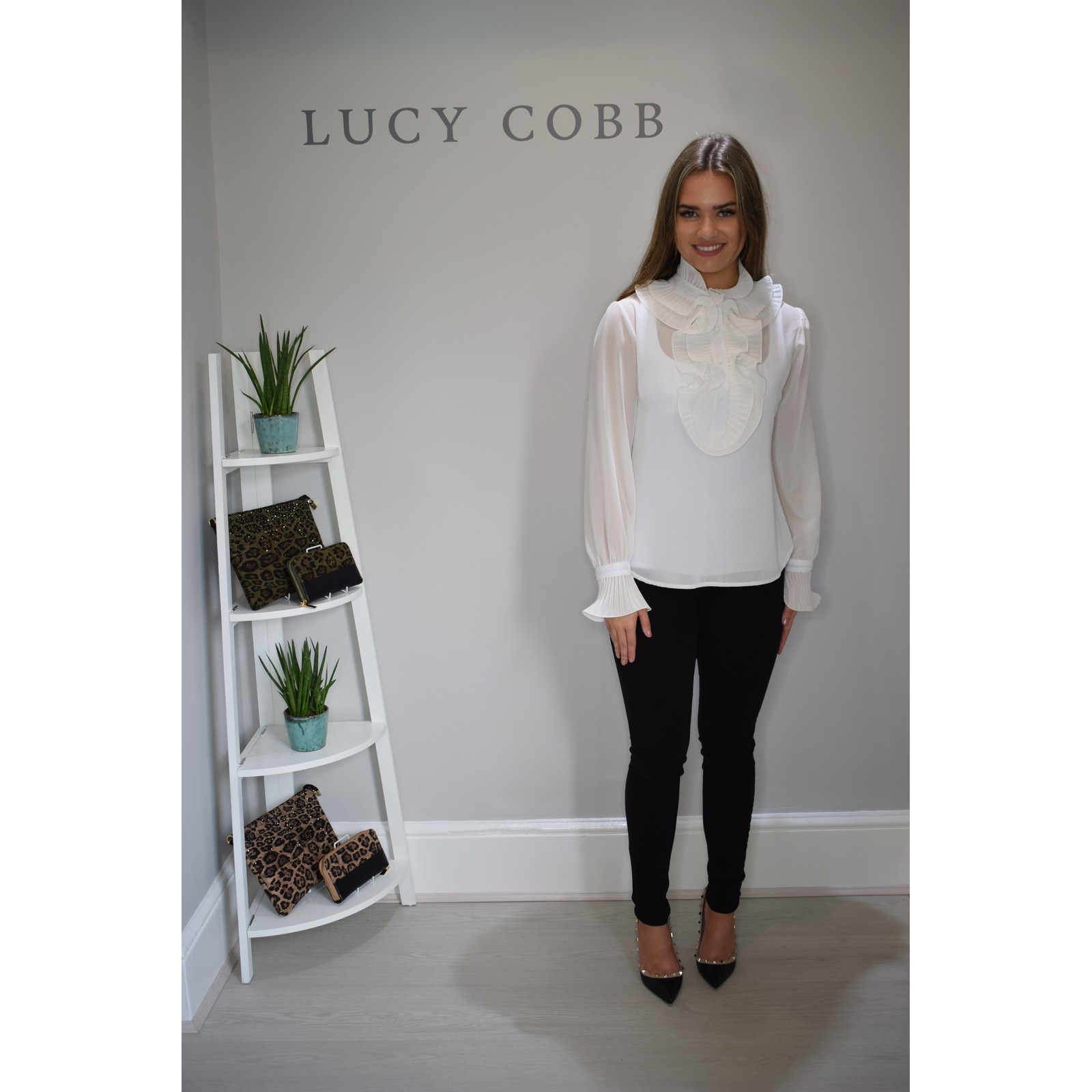 Lucy Cobb Phoebe Frill Blouse in White