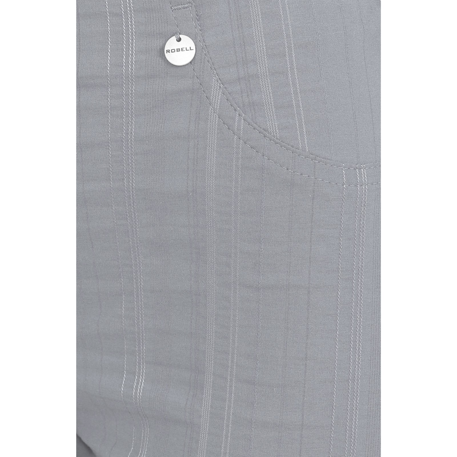 Robell Marie 07 Cotton Rich Seersucker in Light Grey