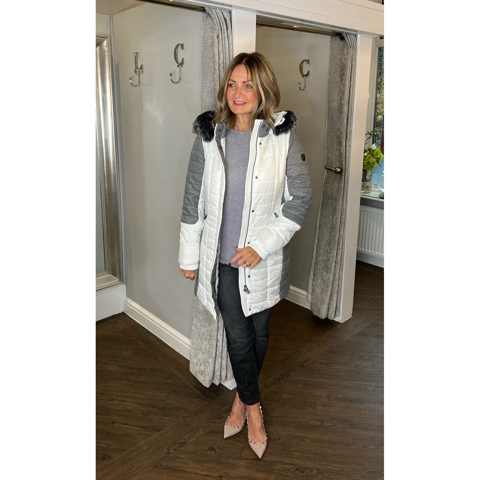 Normann Natalia Faux Fur Coat in White