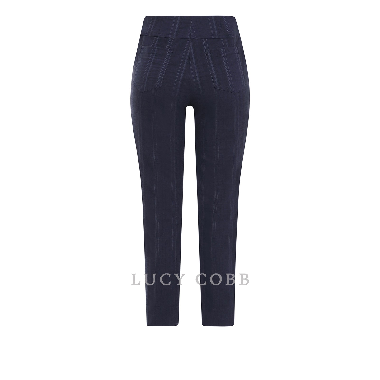 Robell Bella 09 Cotton Rich Seersucker (7/8) in Navy