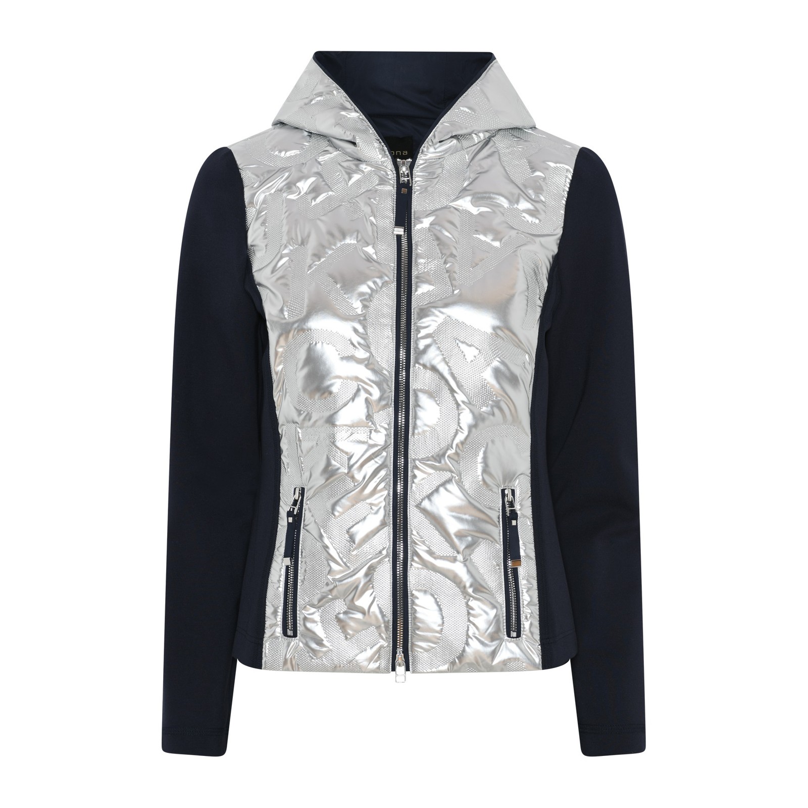 Icona Statement Letter Embossed Jacket in Silver