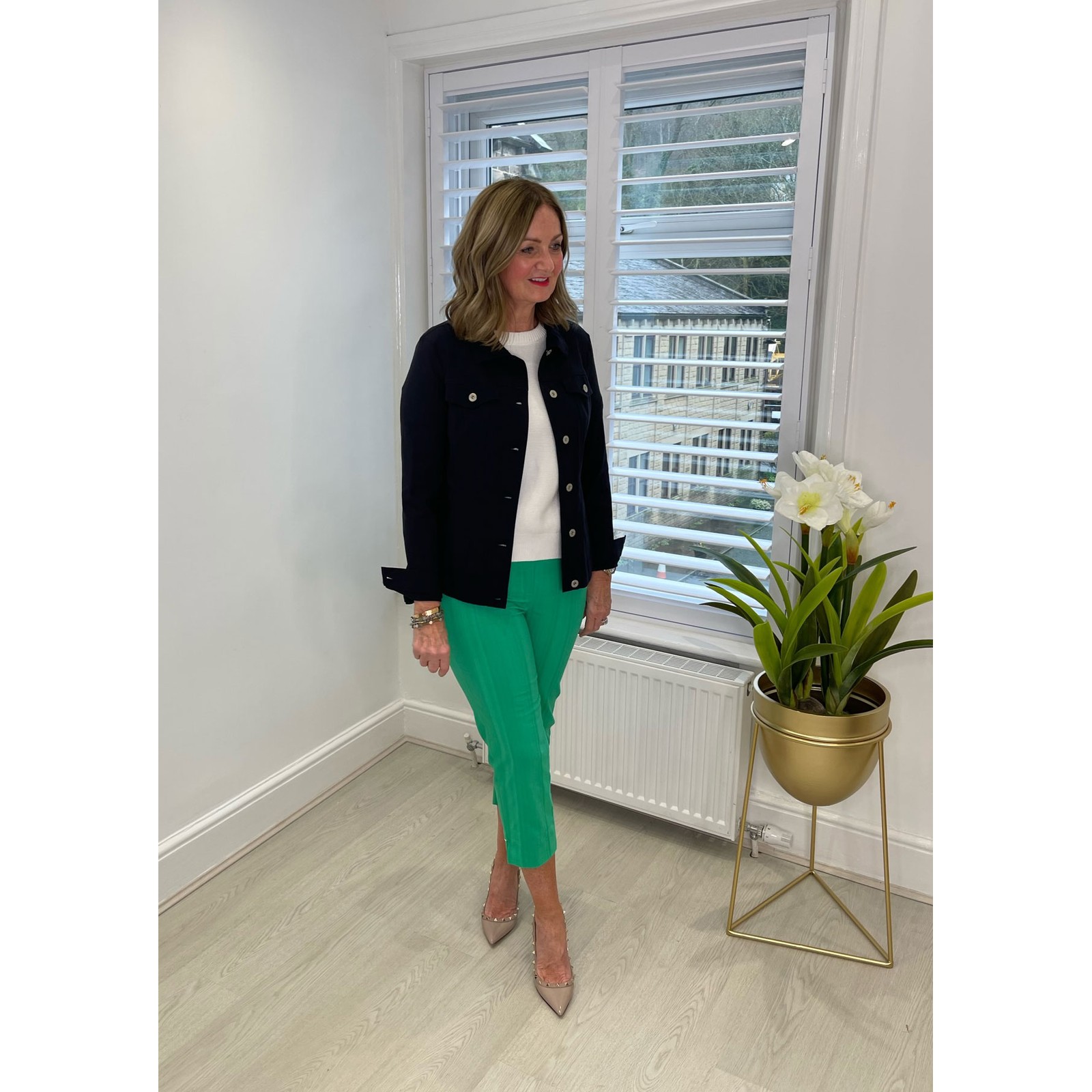 Robell Marie 07 Cotton Rich Seersucker in Emerald