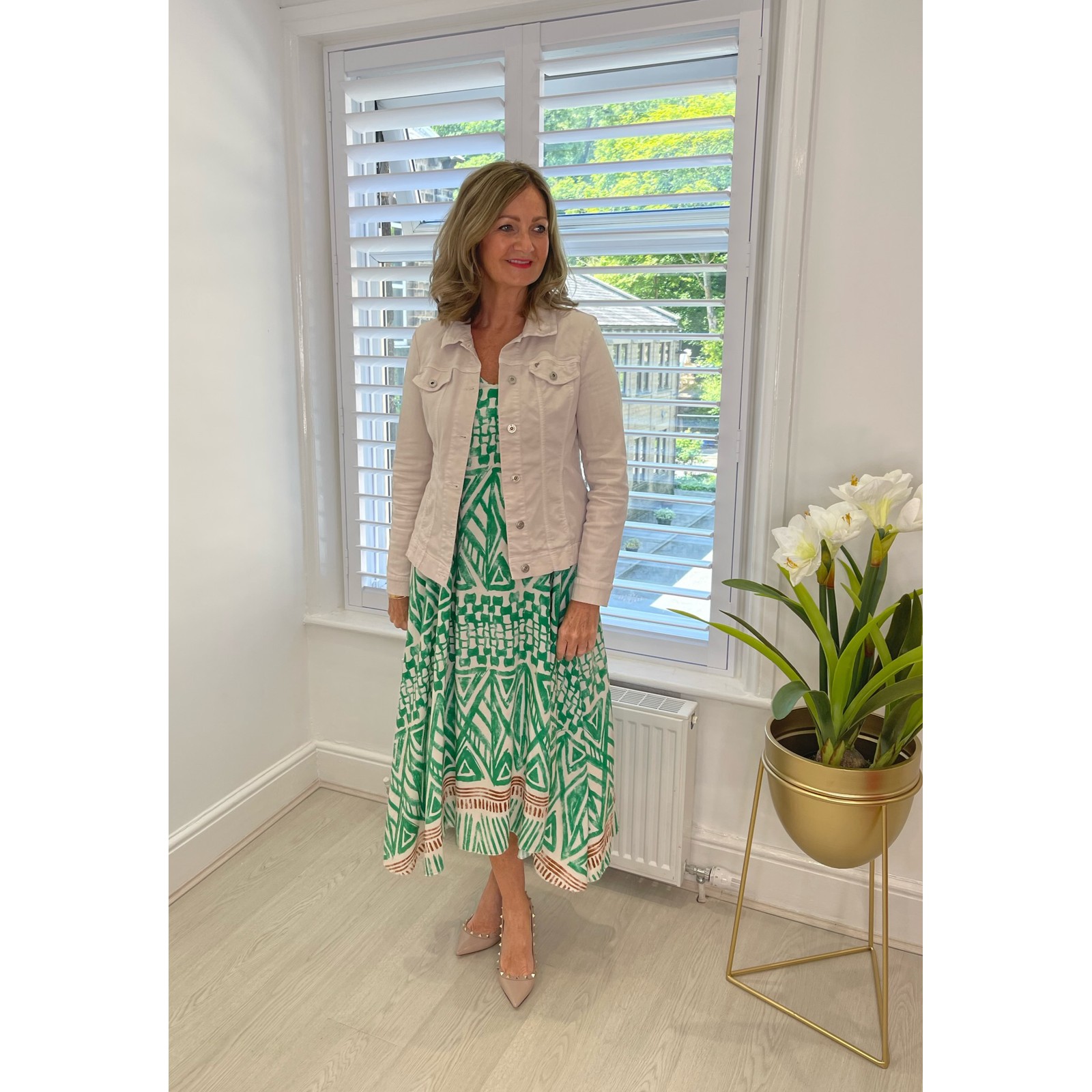 Robell Coloured Cotton Twill Happy Jacket in Beige