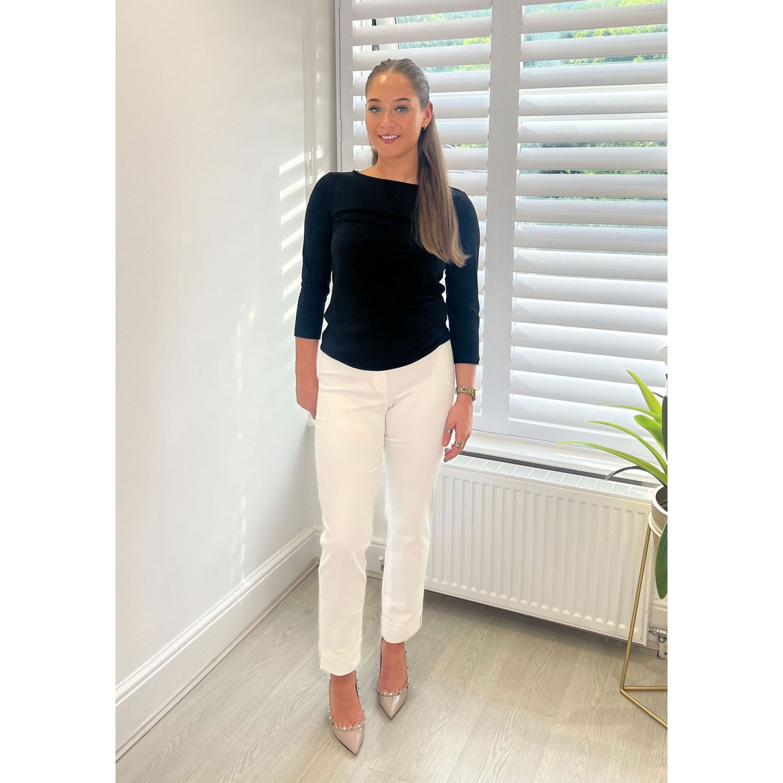 Robell Marie Petite 29 Inch Length Denim in White