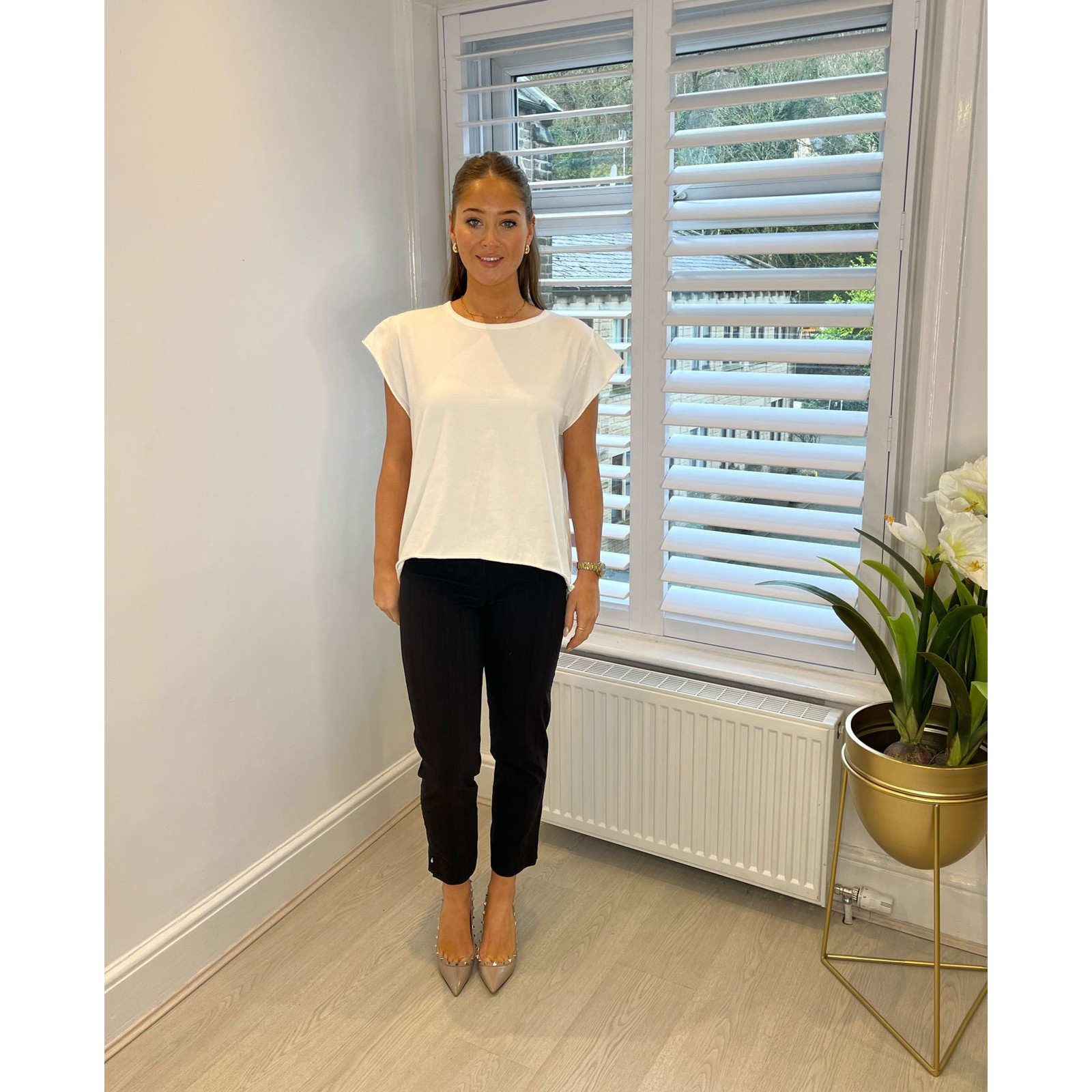 Robell Bella 09 Cotton Rich Seersucker (7/8) in Black