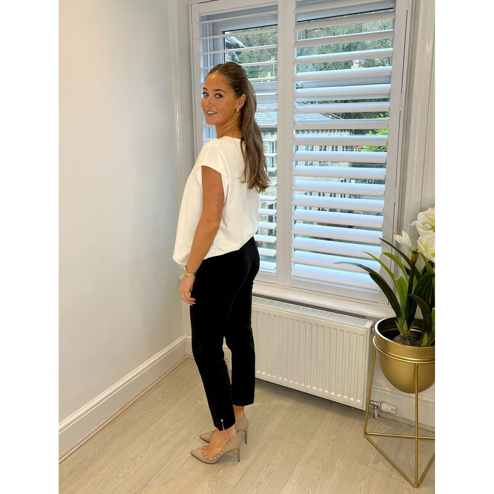 Robell Bella 09 Cotton Rich Seersucker (7/8) in Black