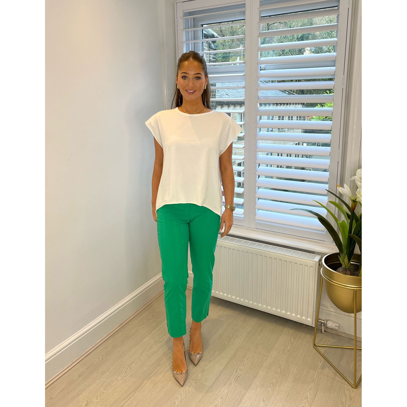 Robell Bella 09 Cotton Rich Seersucker (7/8) in Emerald