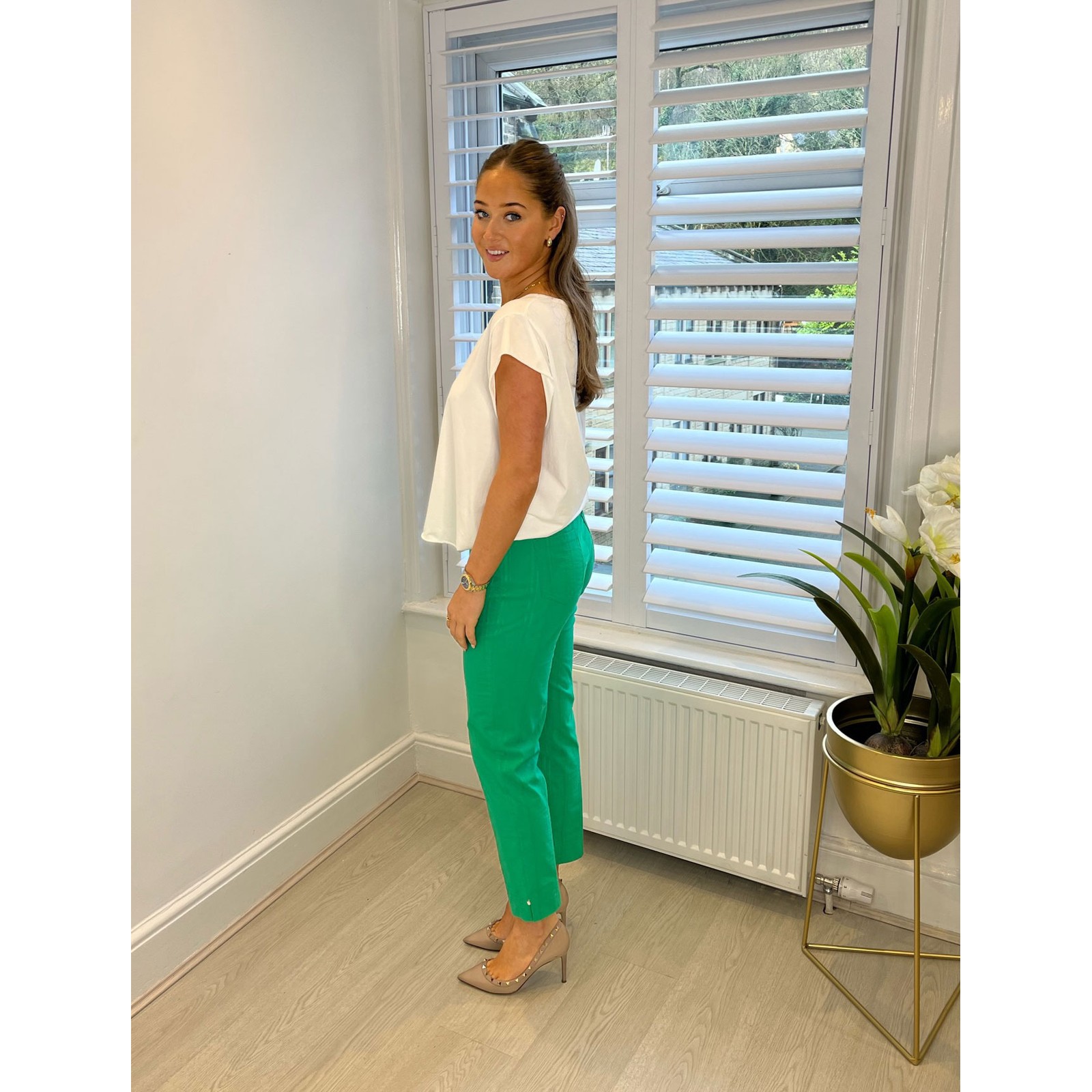 Robell Bella 09 Cotton Rich Seersucker (7/8) in Emerald