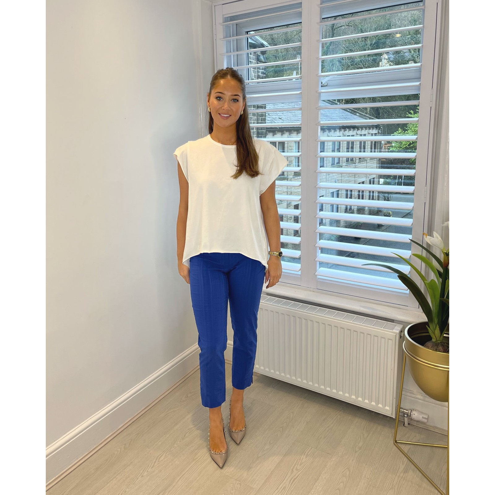 Robell Bella 09 Cotton Rich Seersucker (7/8) in Royal