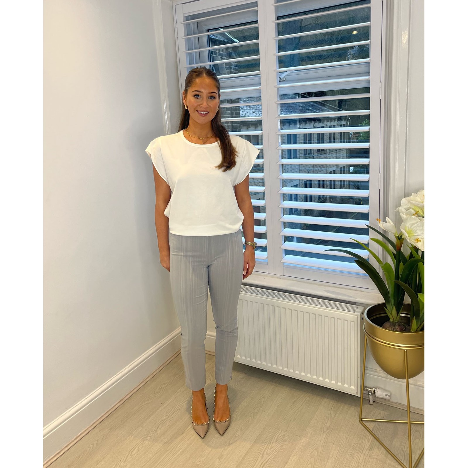 Robell Rose 09 Cotton Rich Seersucker in Light Grey