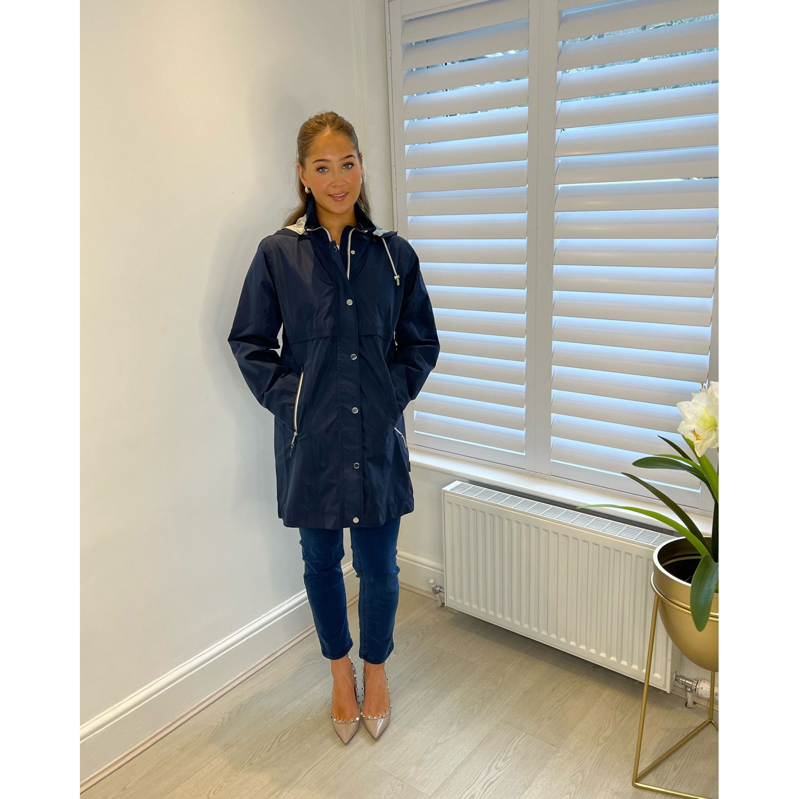 Frandsen Frances Water Resistant Coat in Navy