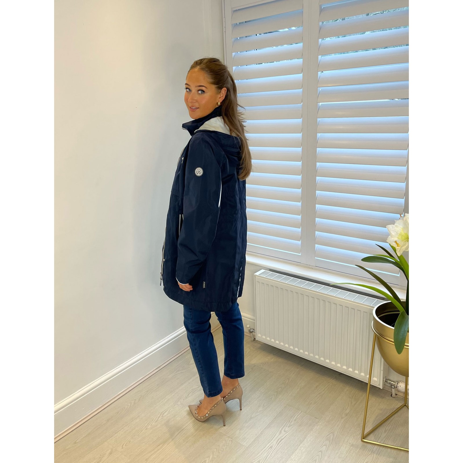 Frandsen Frances Water Resistant Coat in Navy
