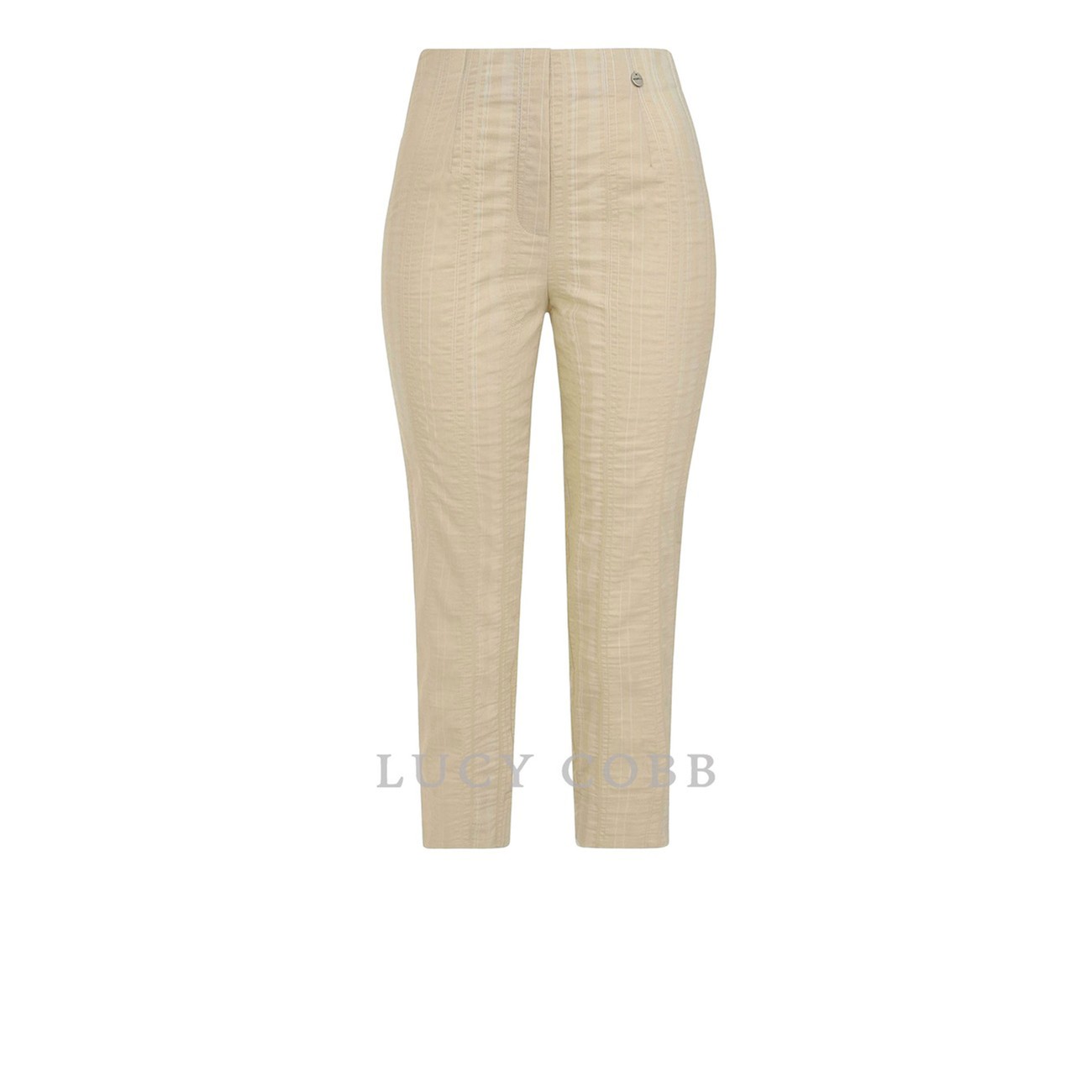 Robell Marie 07 Cotton Rich Seersucker in Beige