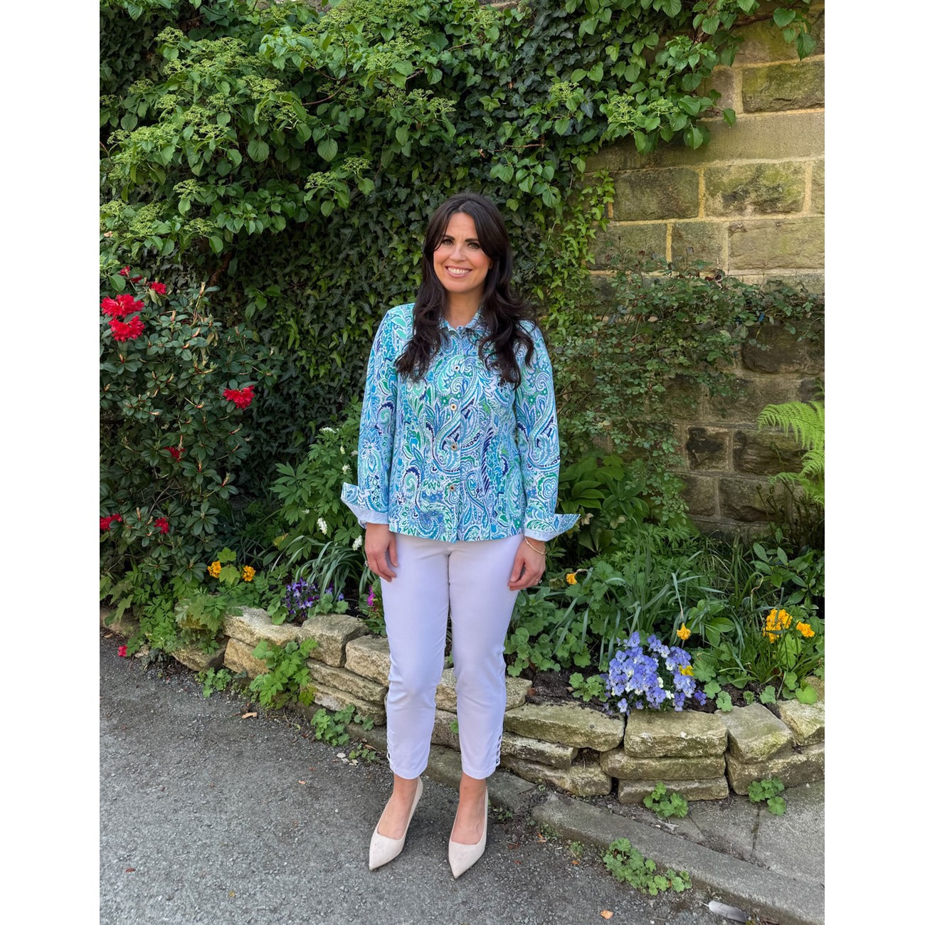 Robell Tropical Paisley Happy Jacket in Turquoise